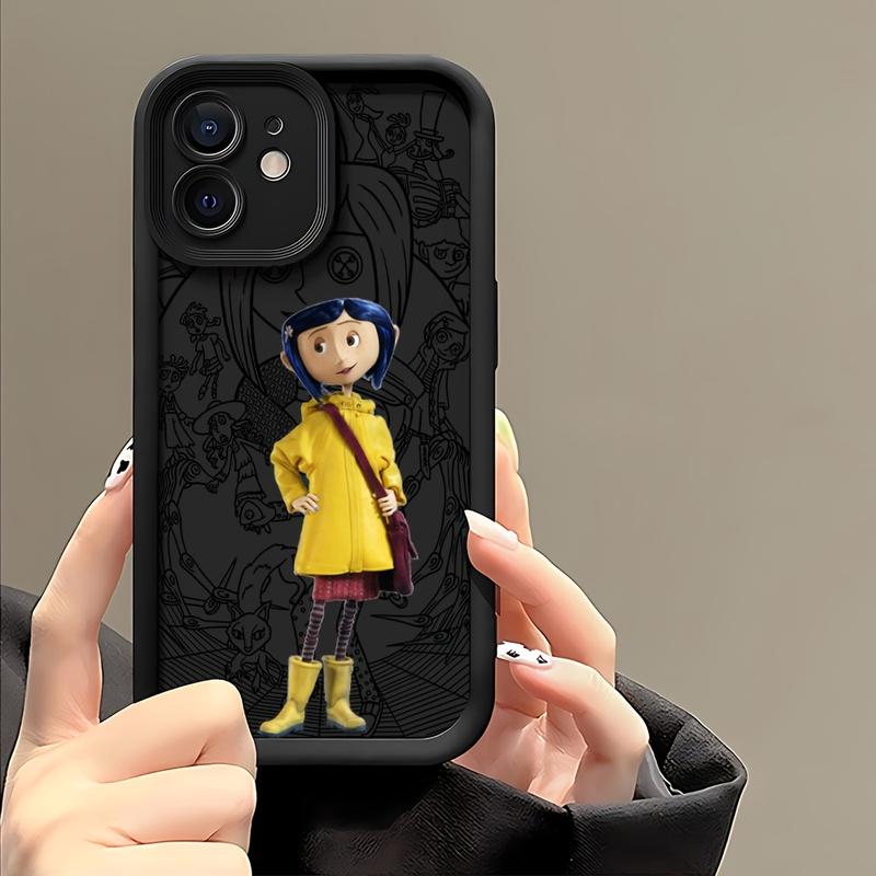 Cartoon Buttoned Girl Coraline Phone Case for iPhone 16 15 14 13 12 11 ...