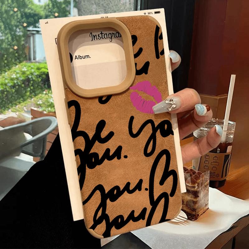 Luxury Matte Lambskin Faux Leather Phone Case for iPhone 15 Plus 16 Pro ...