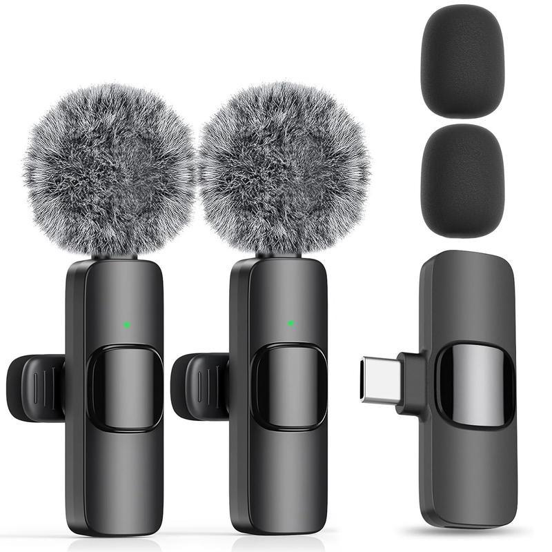 Wireless Lavalier Microphone for Android, 1 Set USB Rechargeable ...