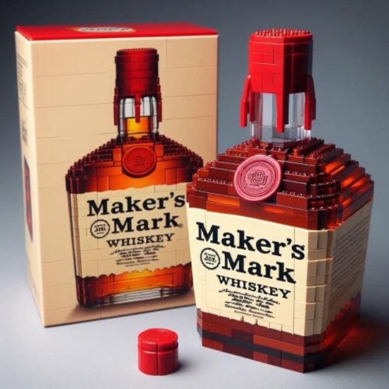 Whiskey Bottle Building MOC Blocks Set, Simulation Wine Bottle Assemble ...