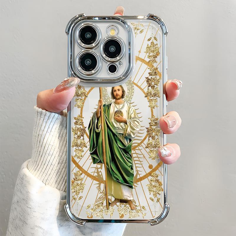 San Judas Pattern Phone Case , Electroplated Cover with Airbag ...