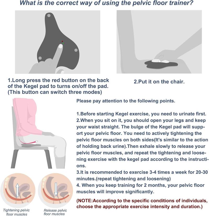 Electric PC Muscle Trainer, Cushion Type Kegel Trainer, Massage Pelvic ...