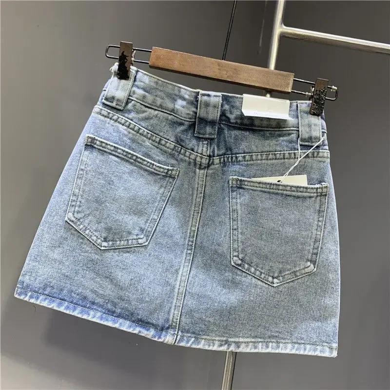 Fashionable Simple Tailored Denim Mini Skirt For Women 2024 Summer New ...
