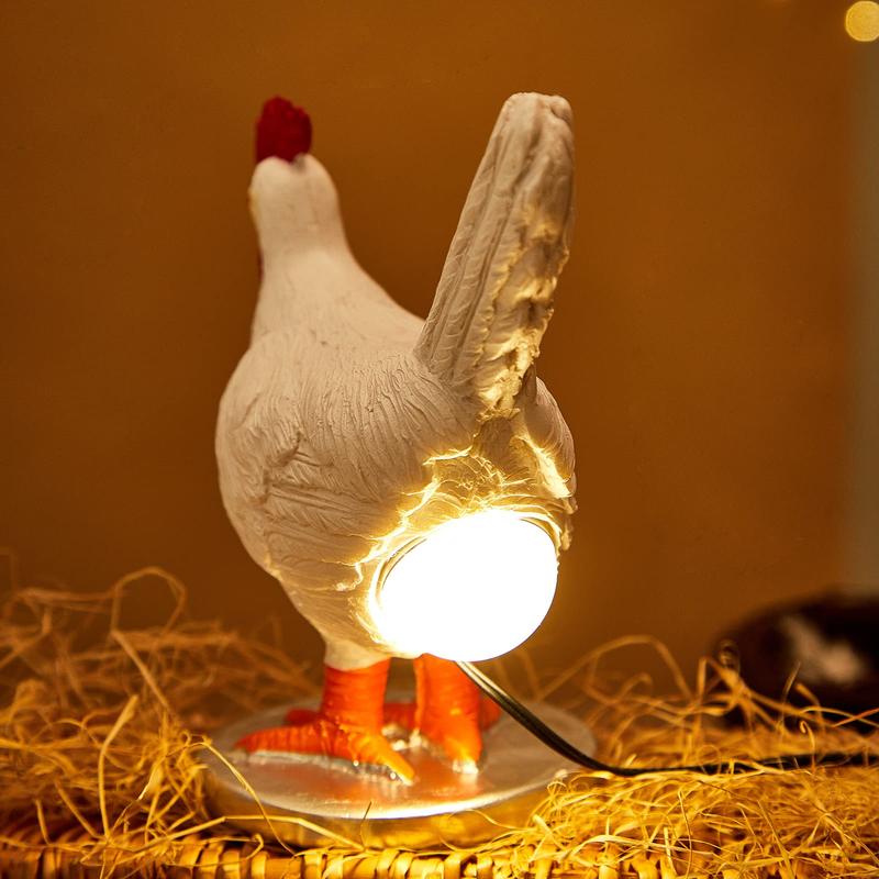 Mini Chicken Egg Lamp Funny Lifelike Resin Night Light USB Powered Soft ...