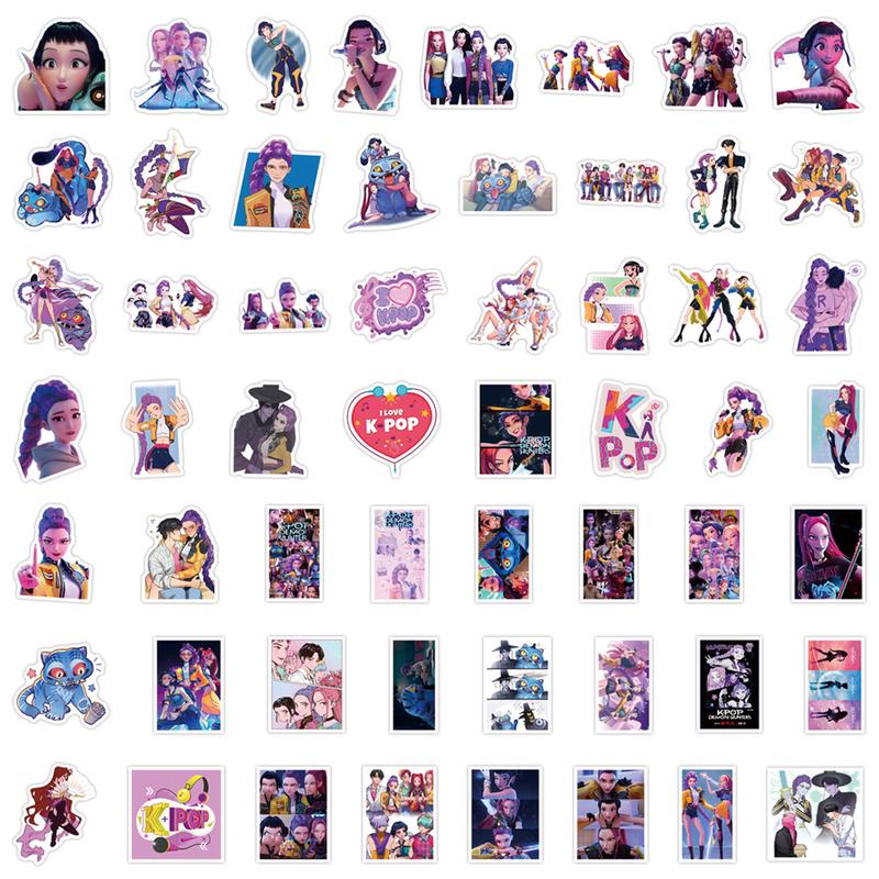 56 Pcs Kpop Demon Hunters Graffiti Stickers, DIY Phone Case Skateboard ...