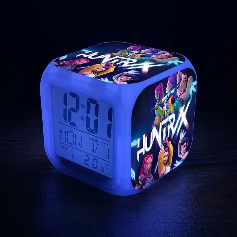 【New 2026】K-pop Demon Hunters Alarm Clock Colorful LED Digital Clock ...