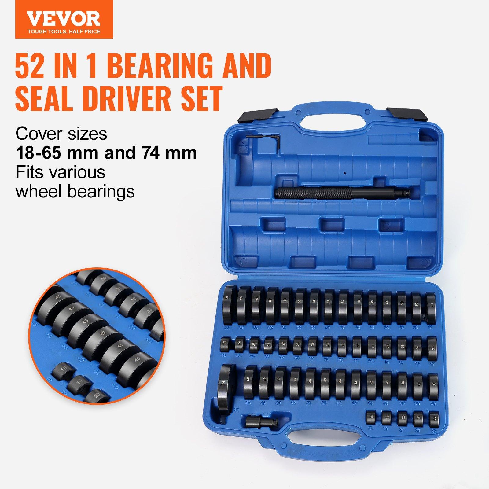 VEVOR #45steel 52PCS Bushing Bearing & Seal Driver Tool Kit - 18-65mm ...