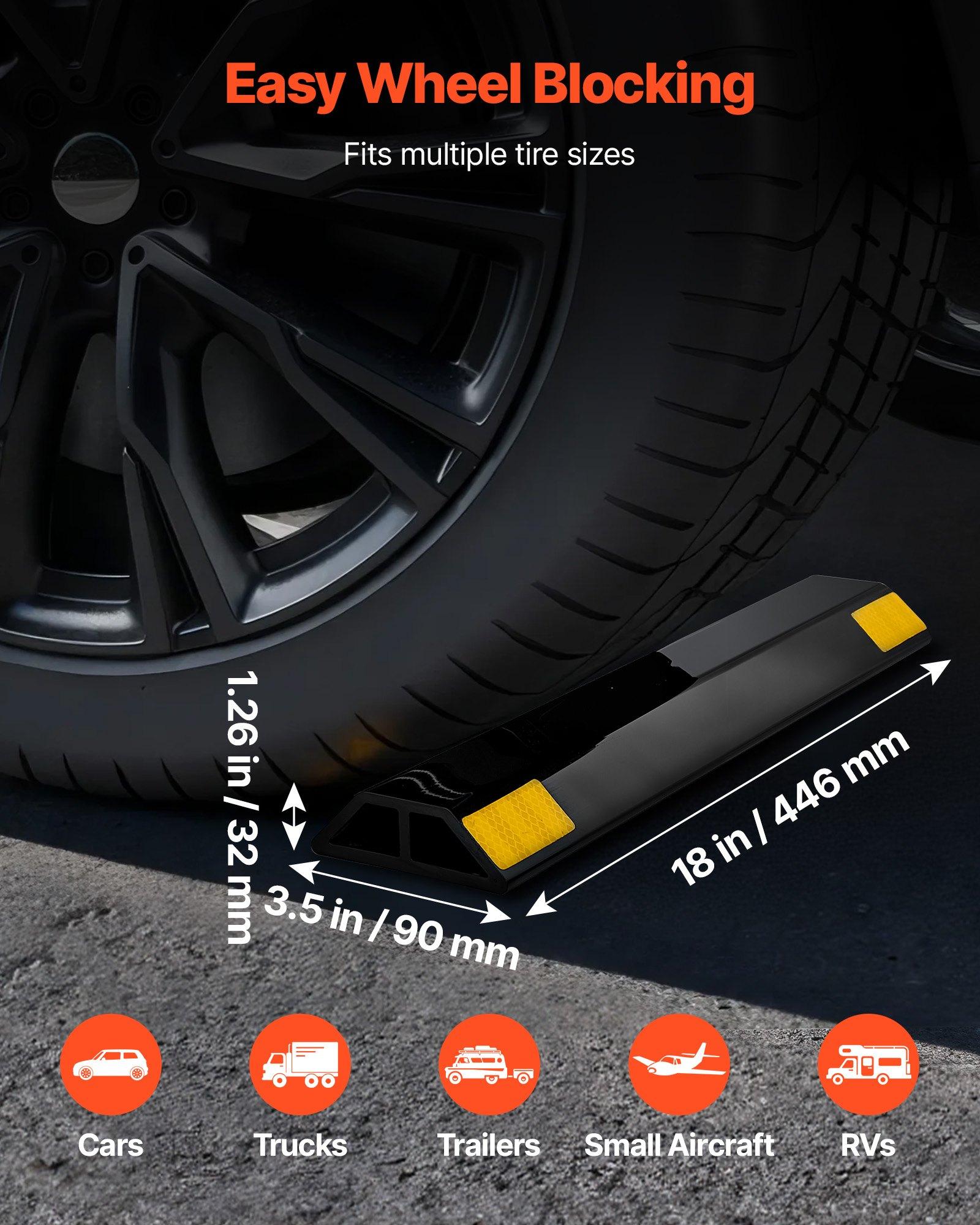 VEVOR Parking Stopper, 18 Inch 2 Pcs Heavy Duty Parking Aid for Garage ...
