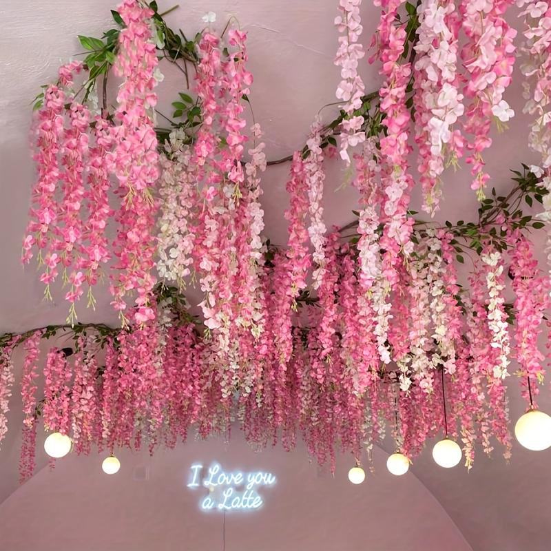 Artificial Wisteria Flower, 1 Count Romantic Plastic Fake Flower ...