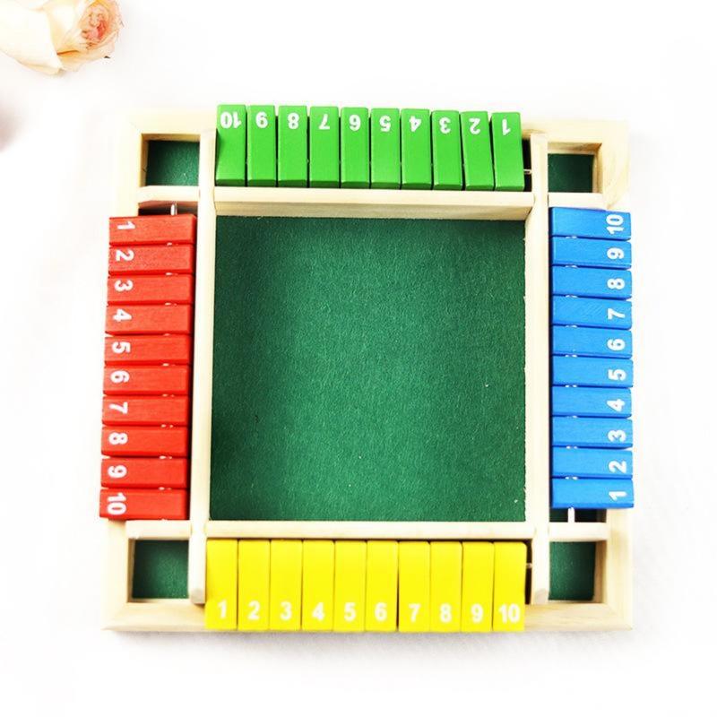Four-sided Board Flip Game, Wooden Board Game with 10 Numbers, Classic ...