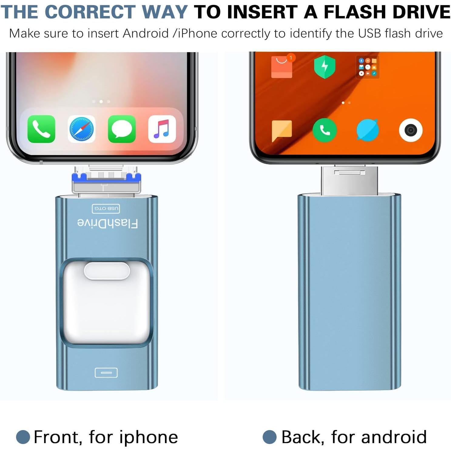 Flash Drive for 256GB, 4 in 1 USB Type C Memory Stick, Photo Stick ...