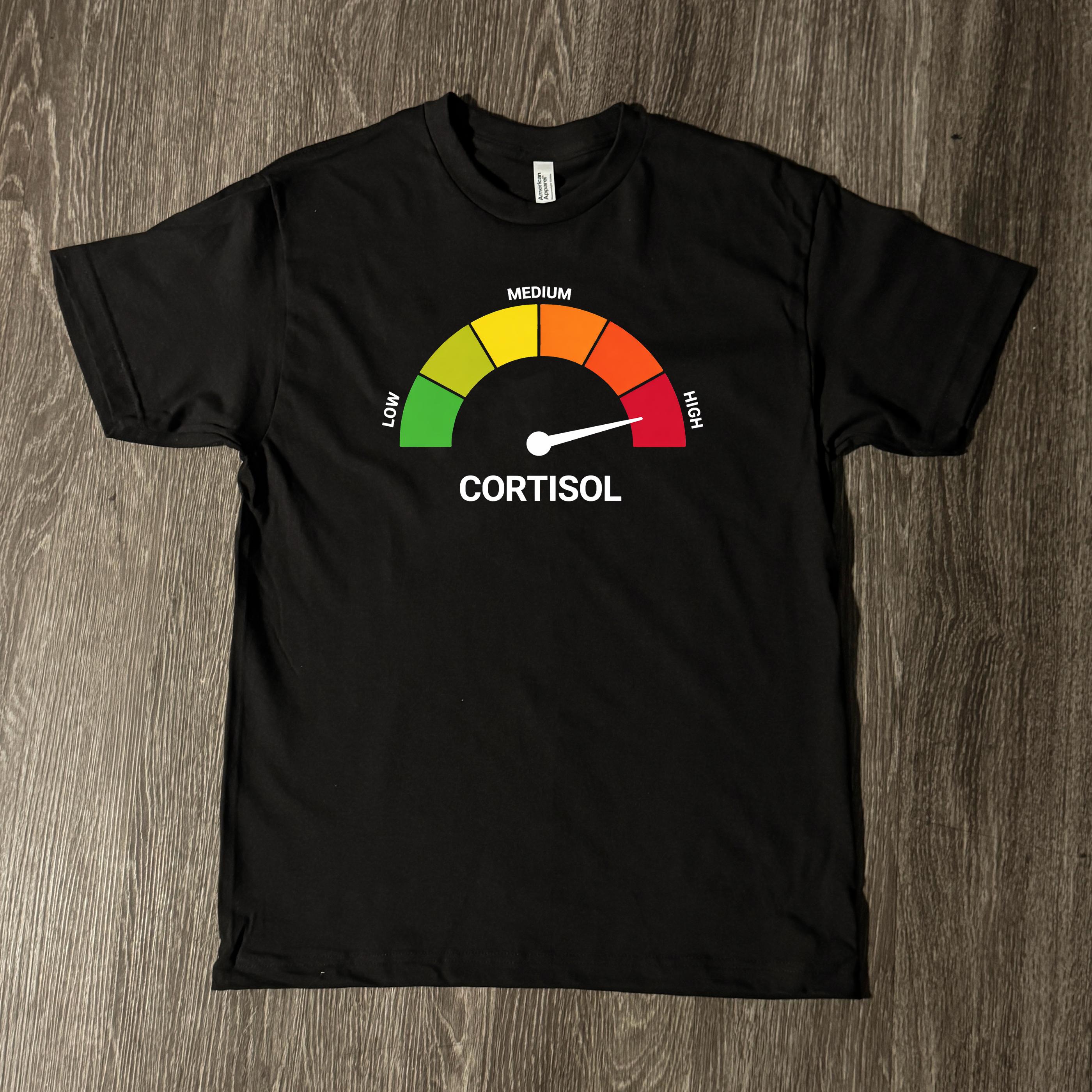 High Cortisol Low Cortisol Funny Casual Cotton Heavyweight Short Sleeve ...