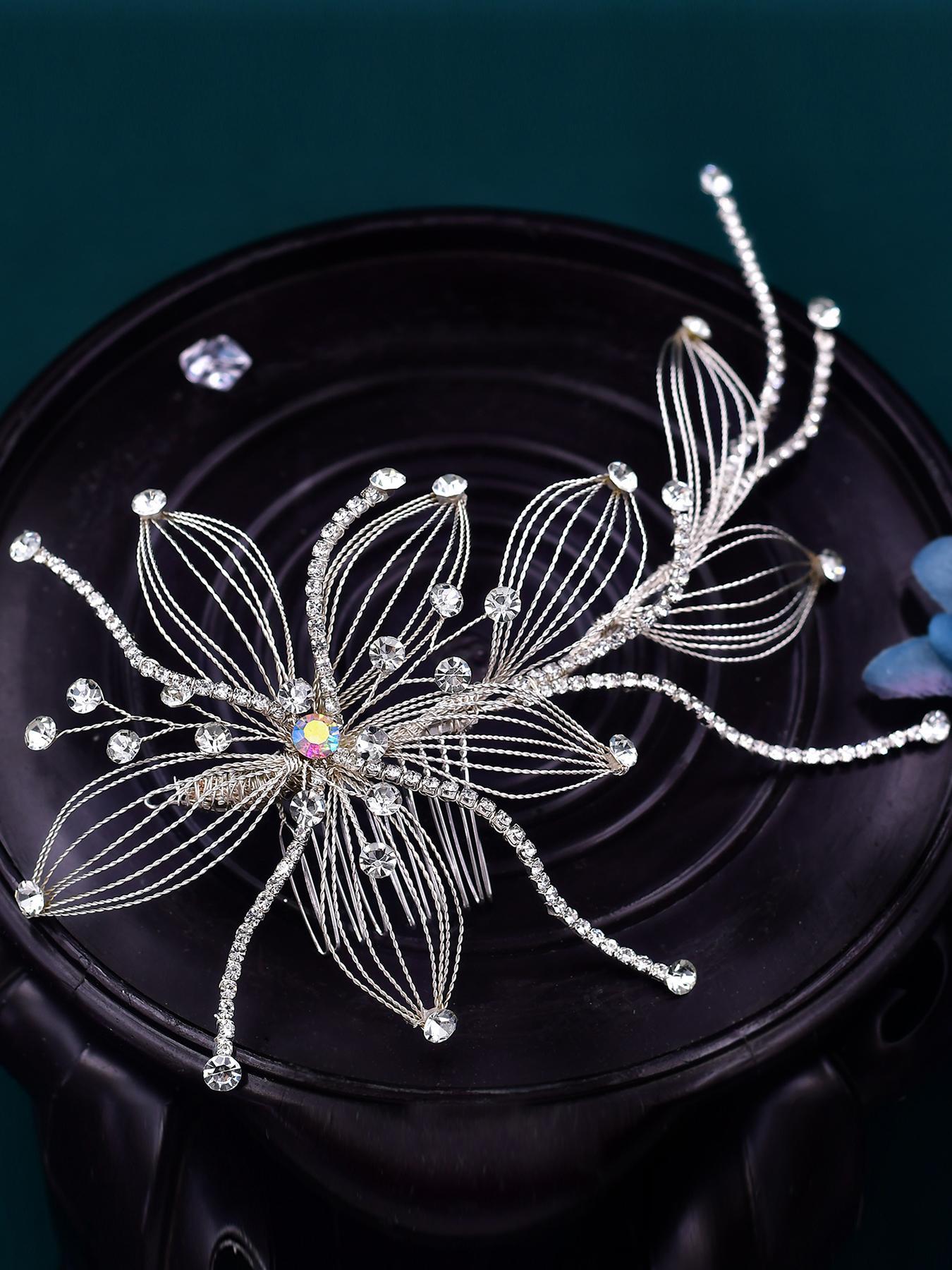 Rhinestone Decorated Hair Comb, Elegant Hair Accessories for Wedding ...