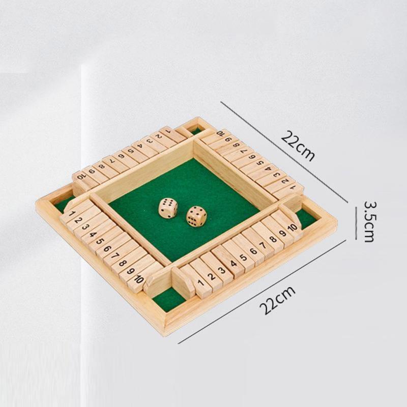Four-sided Board Flip Game, Wooden Board Game with 10 Numbers, Classic ...