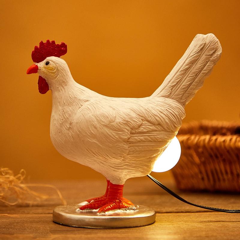 Mini Chicken Egg Lamp Funny Lifelike Resin Night Light USB Powered Soft ...