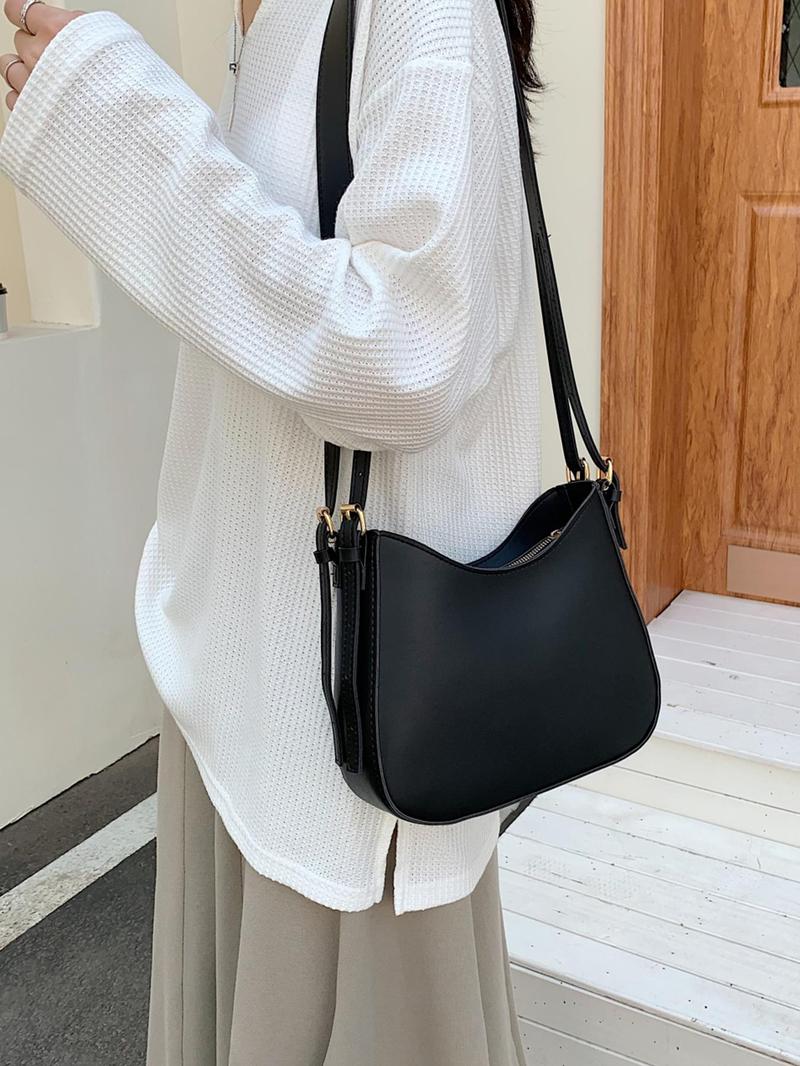 Women's Elegant Solid Color Crossbody Bag, Fashionable Pu Leather ...