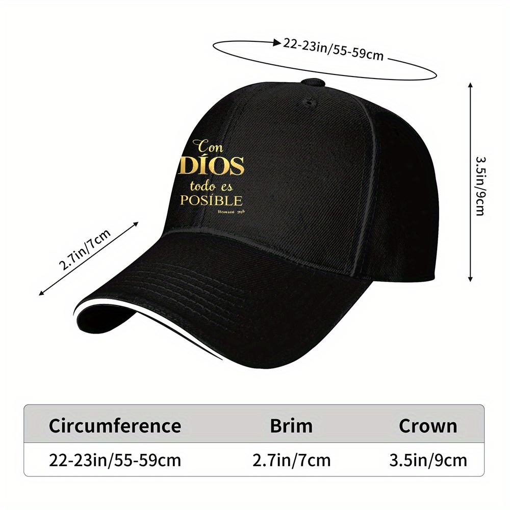 1pc "Con Dios Todo Posible" Lightweight Cap - 100% Polyester ...