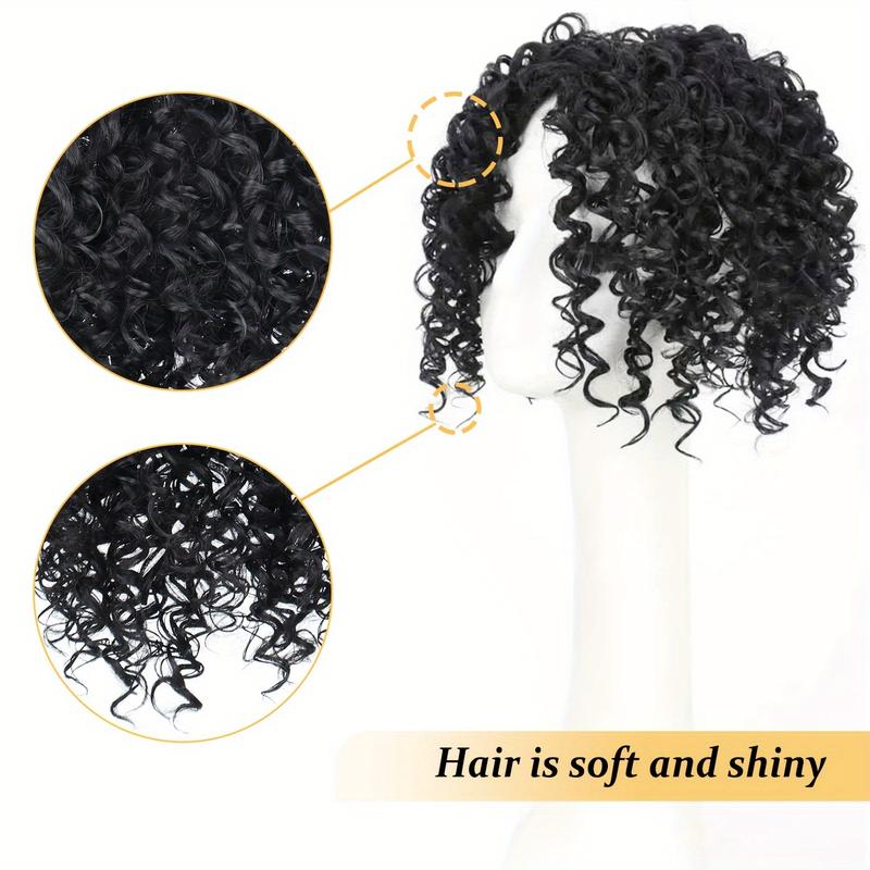 8 Inch 1pc Hair Short Curly Wavy Toupee Topper Wig Hair Clip in Hair ...