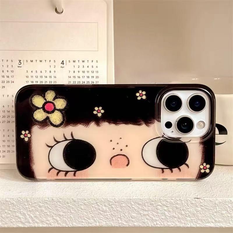 IPhone 13/14/16 Pro Max PC Case | Flower Eyes Girl | 3D Flower ...
