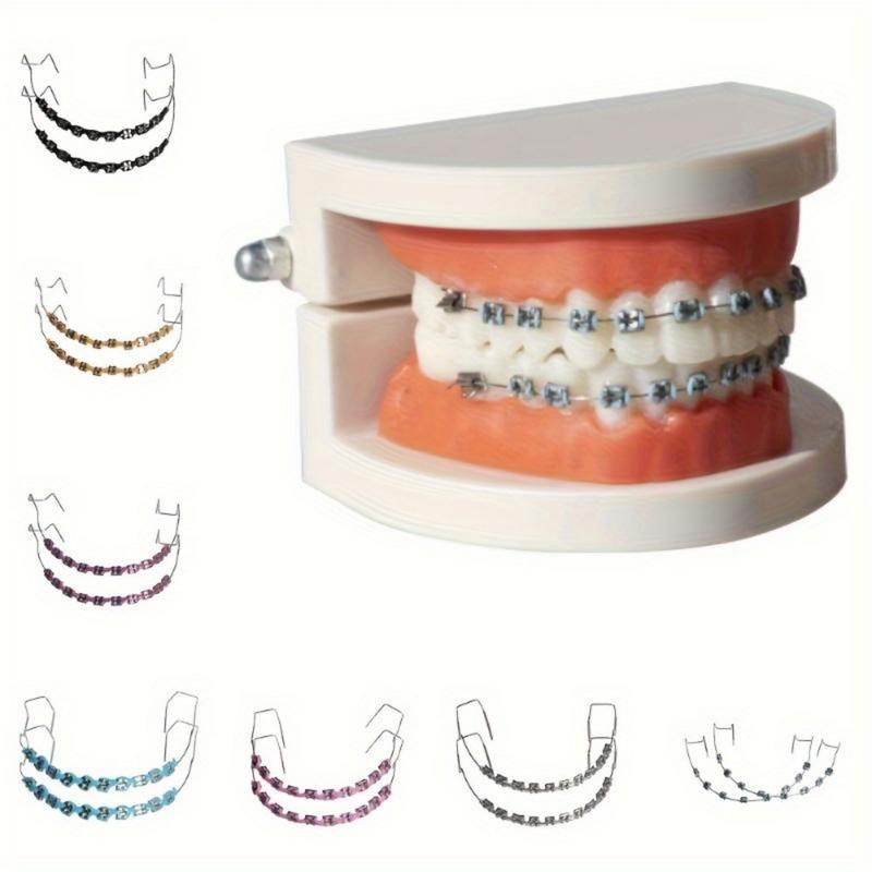 Christmas gift Temporary braces 1 Pair Metal Dental Braces with Hooks ...