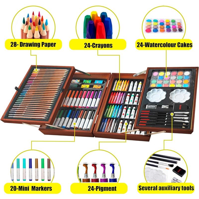 Art Sets, 139 Pack Painting Drawing Art Supplies Kit with 2 Sketch Pads ...
