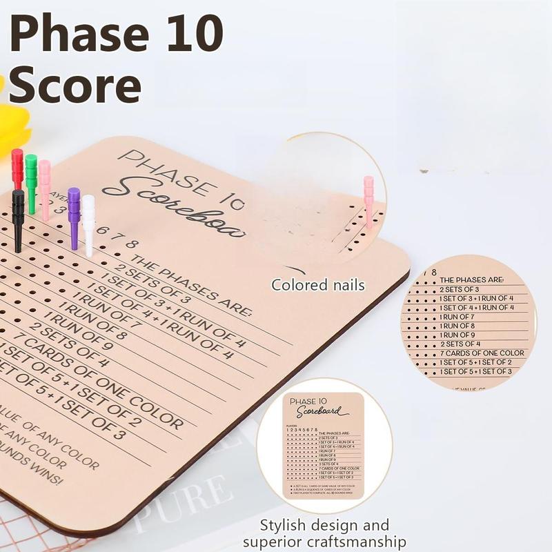 Phase 10 Score Board, Wooden Phase 10 Scoreboard, Phase 10 Score Sheets ...