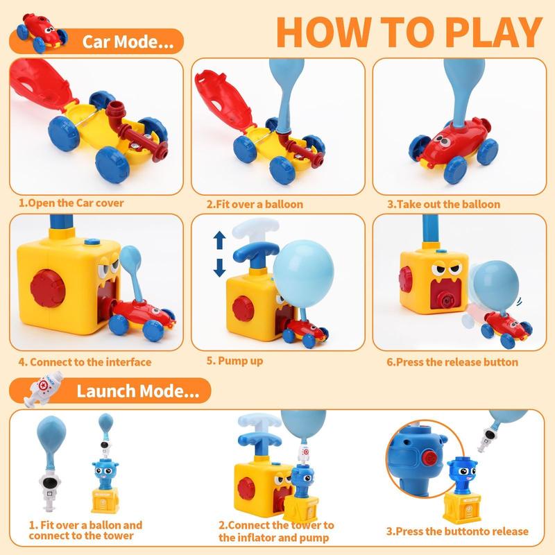 Kids Balloon Launcher Science Learning Balloon Power Car Toys ...