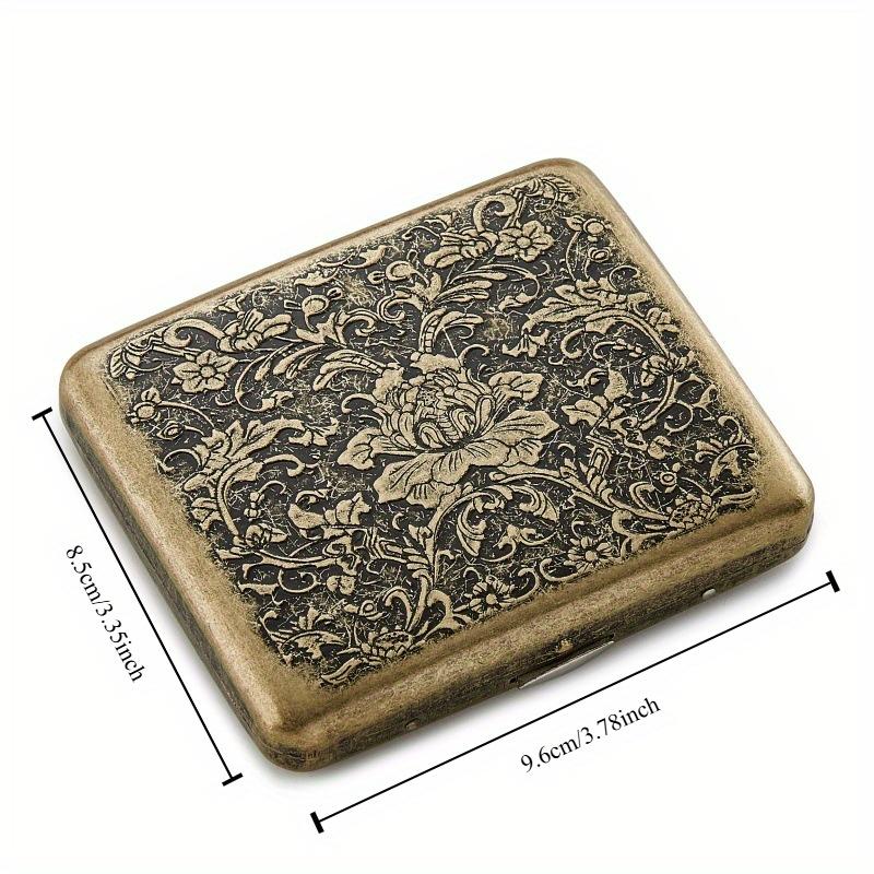 Vintage European Peony Design Brass Cigarette Case - Double-Sided ...