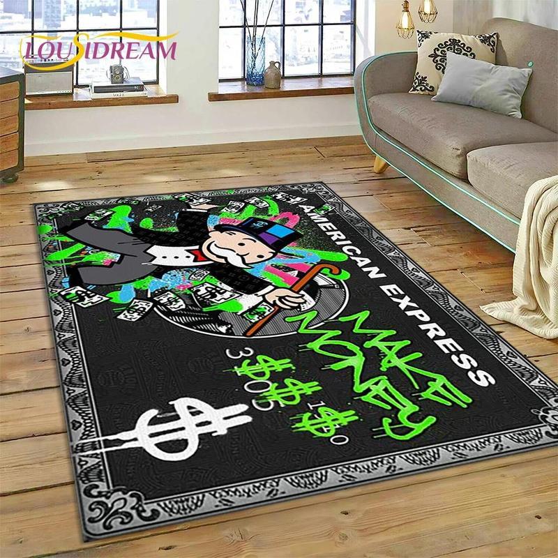 Game Dollar Monopoly Cartoon Money Rug Carpet for Living Room Bedroom ...