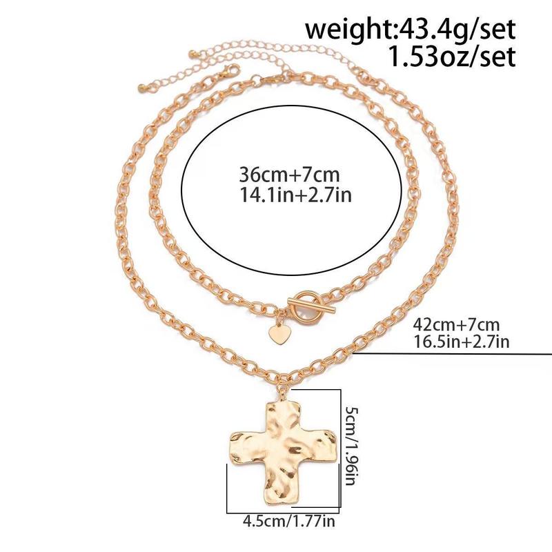 Gold Chunky Cross Necklace for Women Statement Cross Pendant Necklace ...