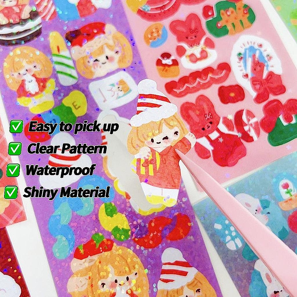 10 Sheets Non-duplicate Shiny Stickers as Your Freebie, Cute Kitty ...