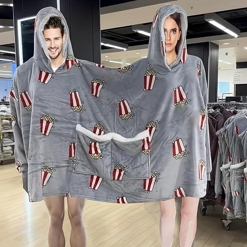 Couples Hoodies Pajamas, Oversized Matching Onesies Sweatshirts, Two ...