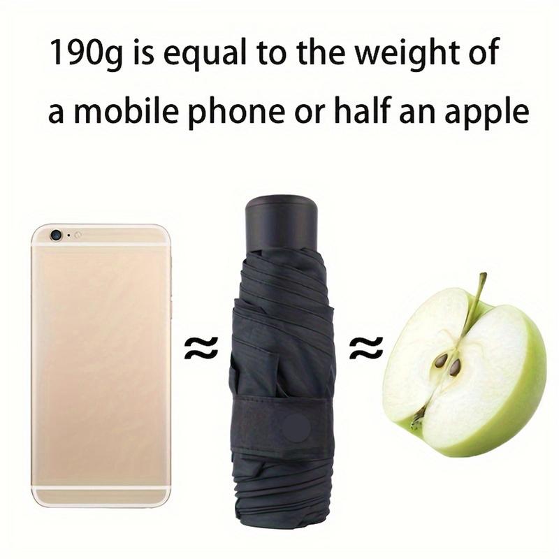 Portable Folding Umbrella, 1 Count Manual 6 Rib Mini Umbrella, Sun ...