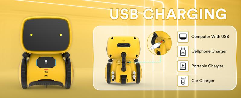 Robot Toys for Girls and Boys Rechargeable, Voice and Touch Sensor ...