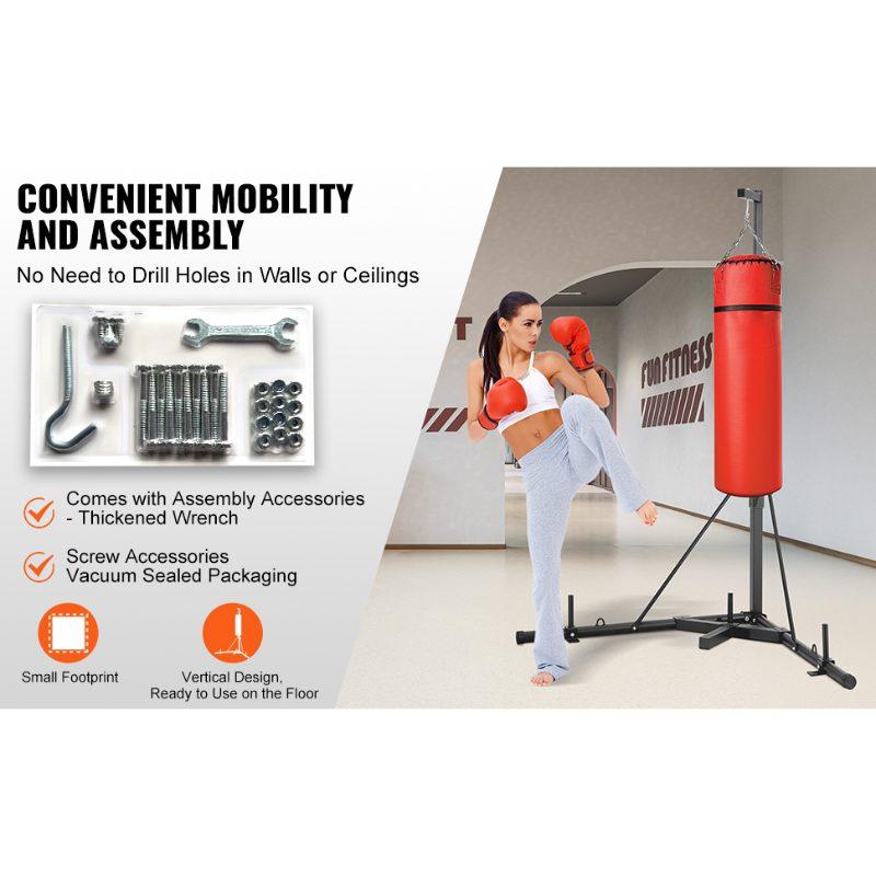 fathersdaygift VEVOR Punching Bag Stand, Steel Heavy Duty Workout ...