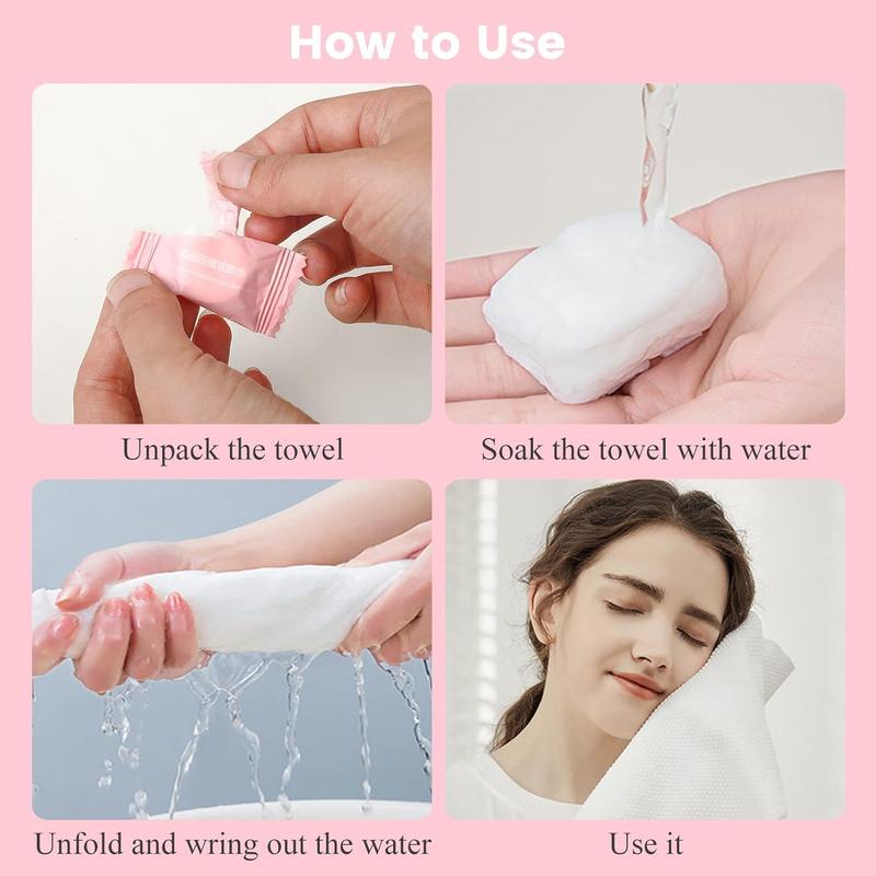 Compressed Towel, Portable Cotton Travel Washcloths Tablet Wipes ...