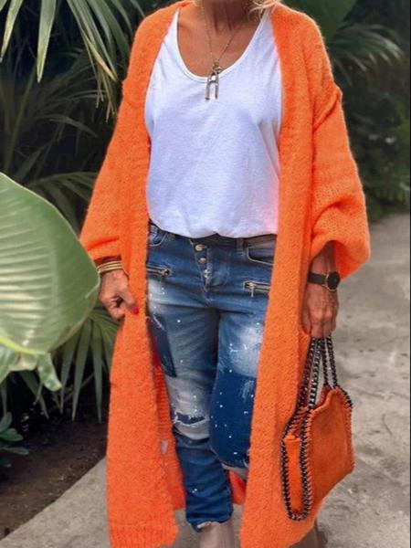 Women's Letter Print Drop Shoulder Long Sleeve Cardigan, Casual Open ...