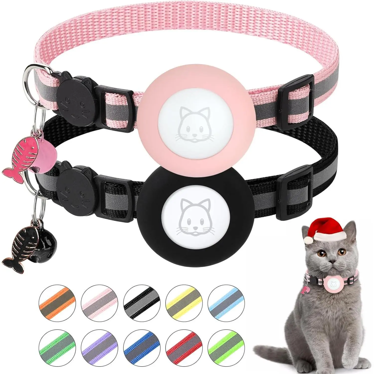 Airtag Cat Collar, Air tag Cat Collar with Bell and Safety Buckle in 3/ ...