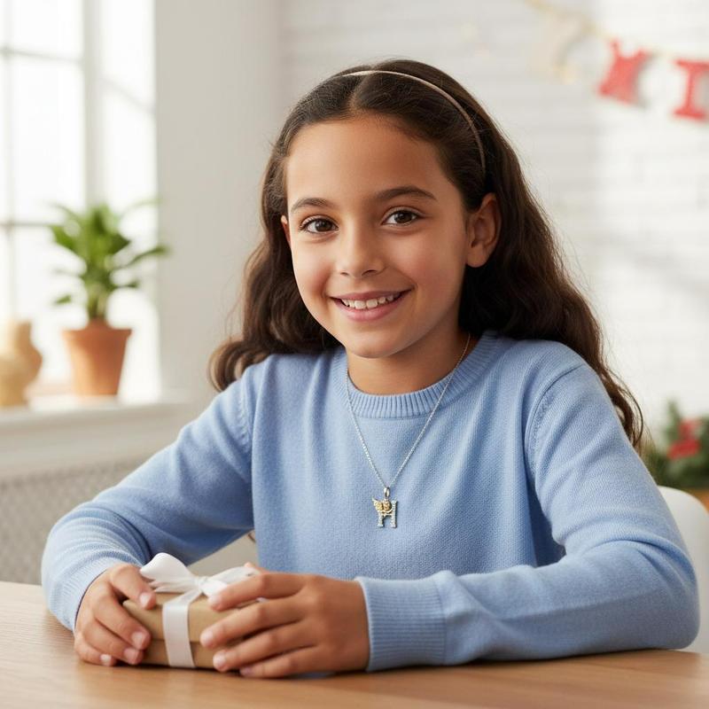 The "My Angel" angel letter pendant features an angel portion crafted ...