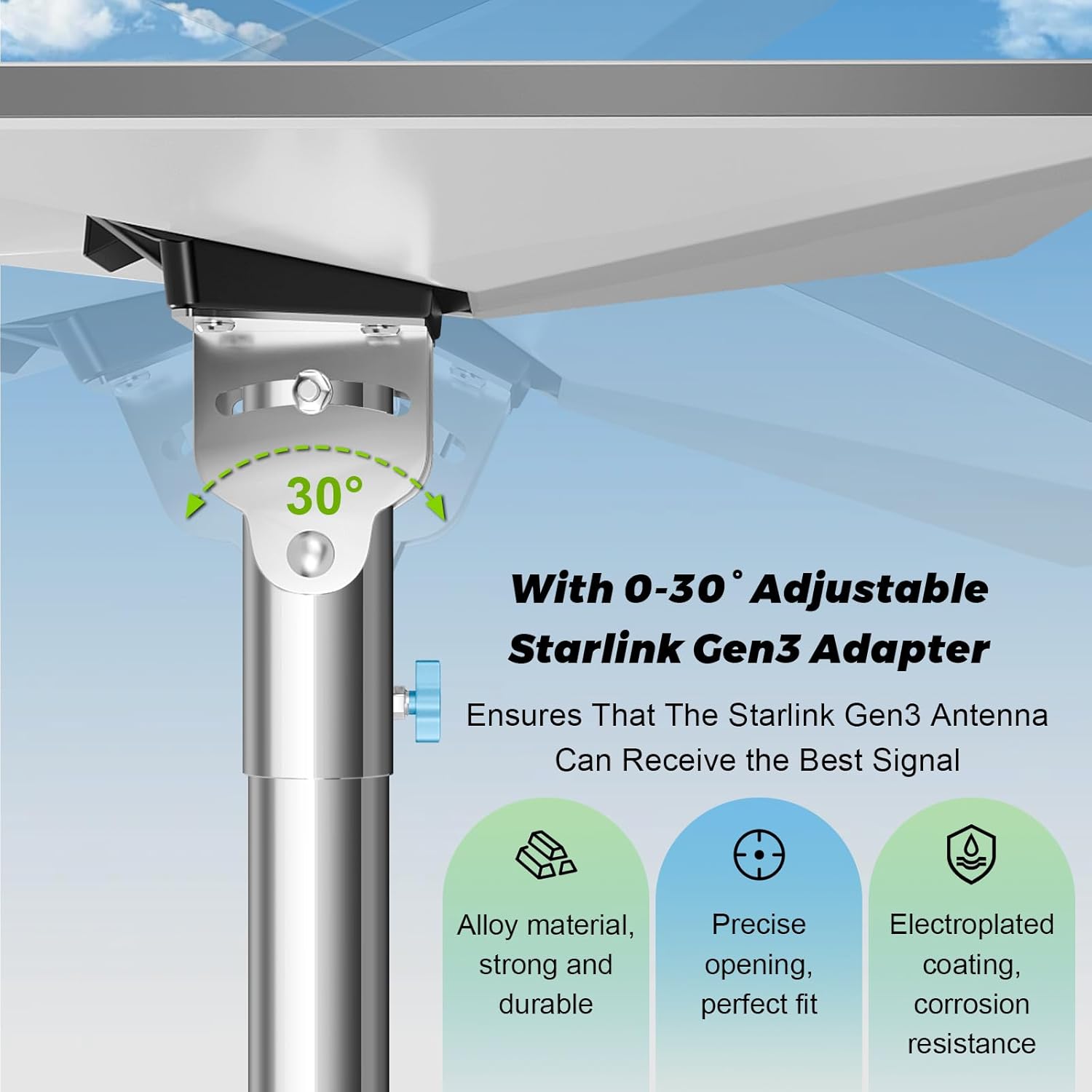 Starlink Gen 3 Pole Mount Kit - Adjustable Design for Easy Installation ...