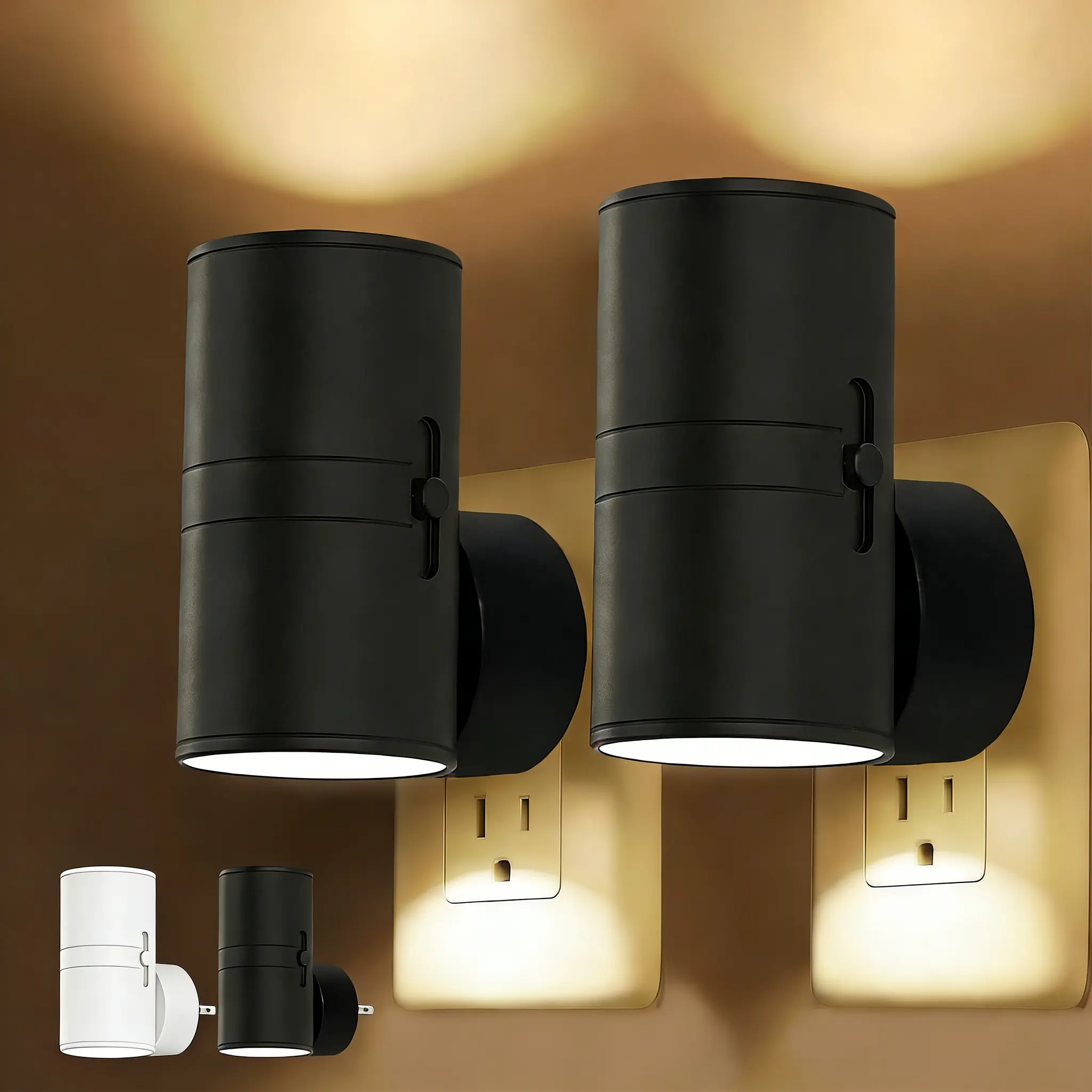 2 Pack, LED Night Light Plug in, Modern Night Lights Plug into Wall ...