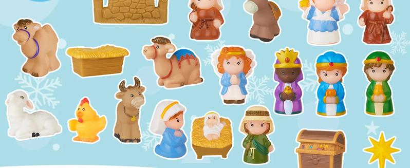 Nativity Advent Calendar 2025 Kids, Christmas Story Nativity Playset ...