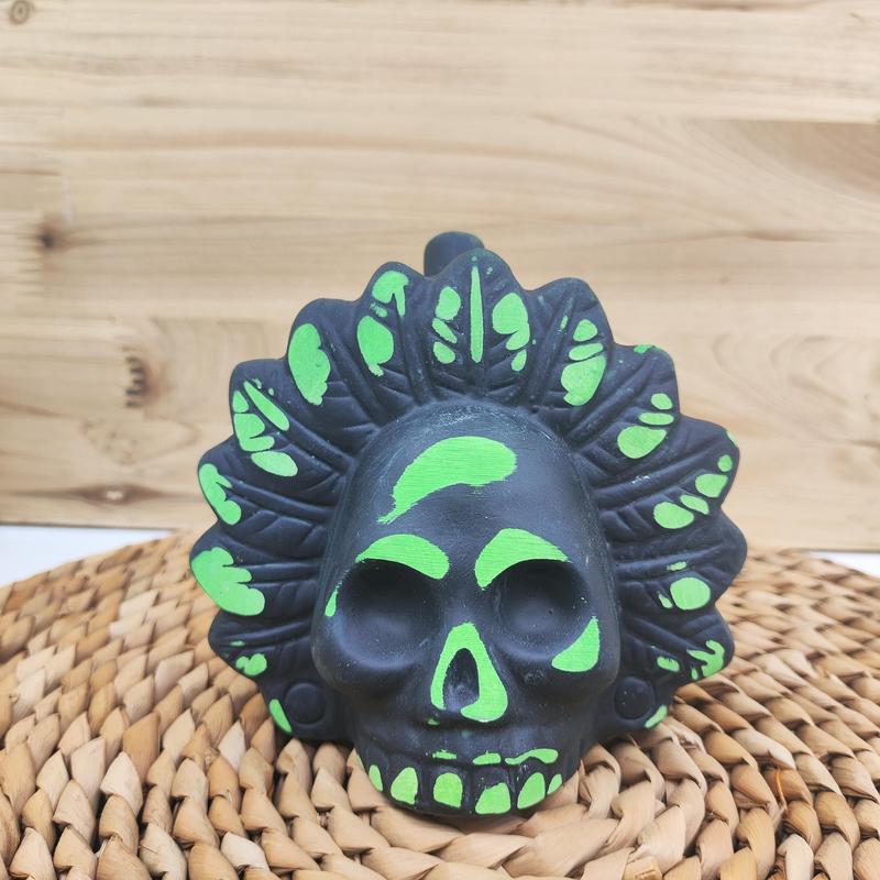 Ancient Aztec Death Whistle, Ceramic Wind Instrument with Lacquer ...