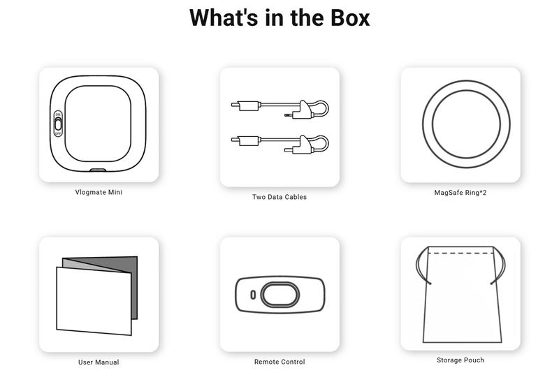 FOUNIST Vlogmate Mini for iPhone 5-17, 1080P/2K Magnetic Plug-and-Play ...