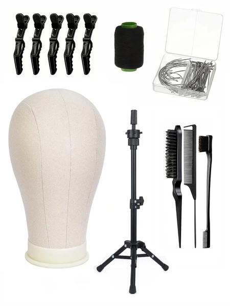 Complete Wig Styling Equipment for Novices: 22-inch Wig Stand + Tripod ...