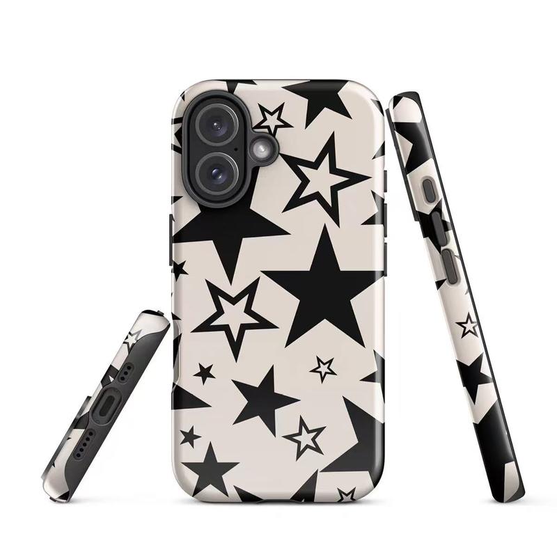 Fashion Black Star Pattern Glossy Phone Case/Daily Anti-drop Protection ...