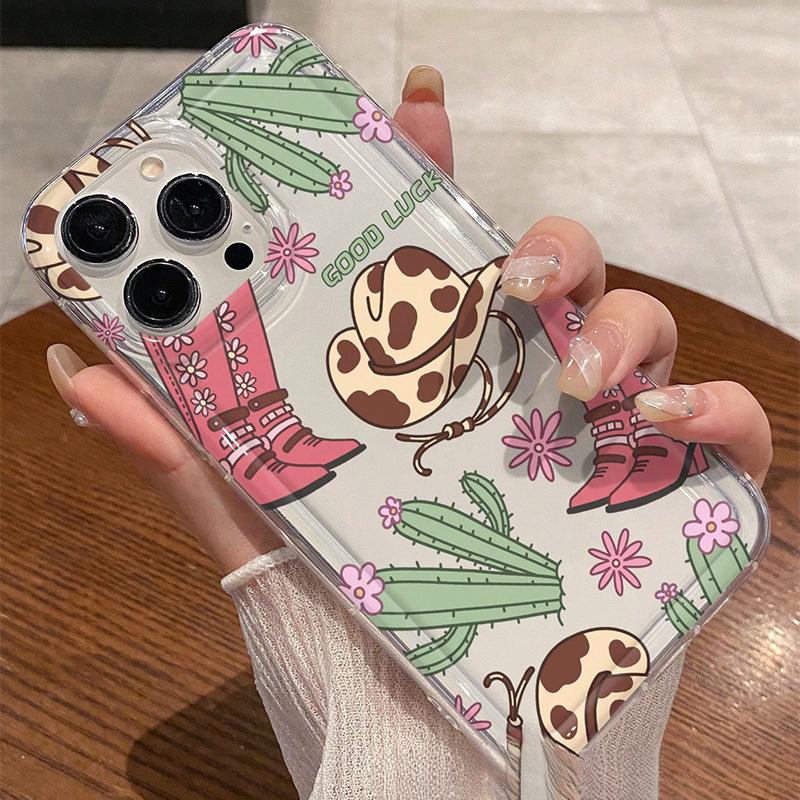 Pink Cowboy Boot Shockproof Phone Case for iPhone 16 15 14 13 12 11 Pro ...