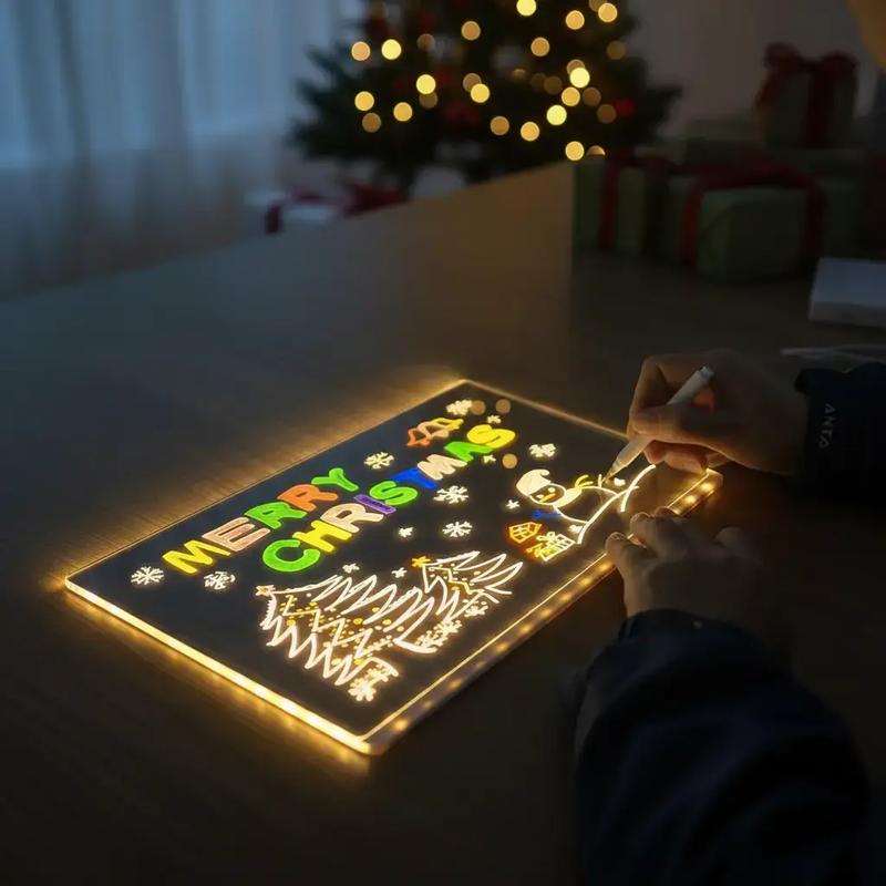 LED Erasable DIY Acrylic Transparent Message Board, Led Light Backlit ...