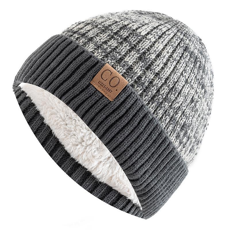 New Unisex Two-Tone Winter Hats Add Fur Lined Men And Women Fashion ...