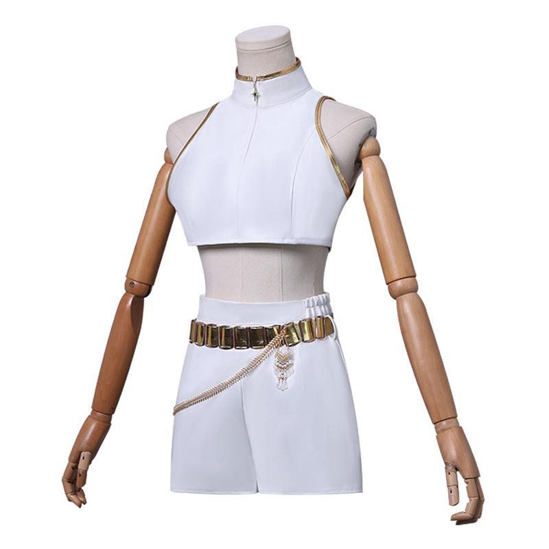 Anime K-Pop Demon Hunters Huntrix Rumi Cosplay Costume White Golden ...